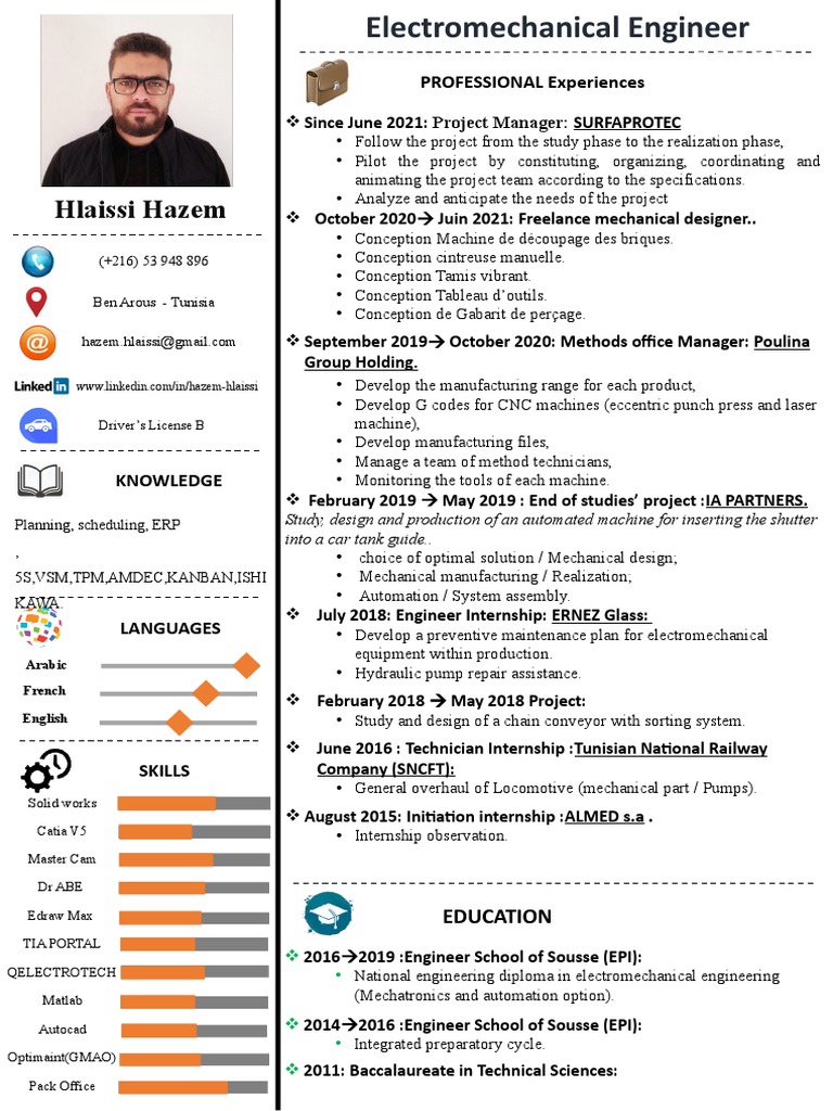 CV Hazem EN | PDF | Engineering | Mechanical Engineering