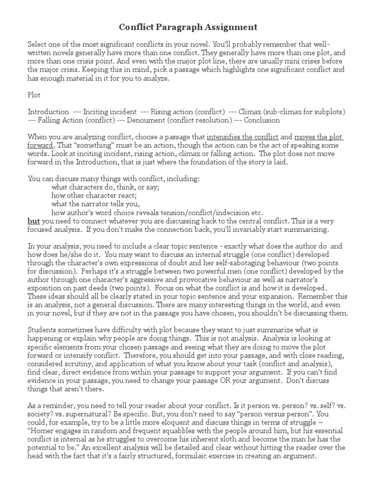 Analytic Paragraph - Conflict | PDF | Plot (Narrative) | Detective Fiction