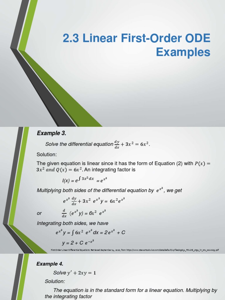 2.3 Additional Example On First-Order Linear ODE | PDF | Equations ...