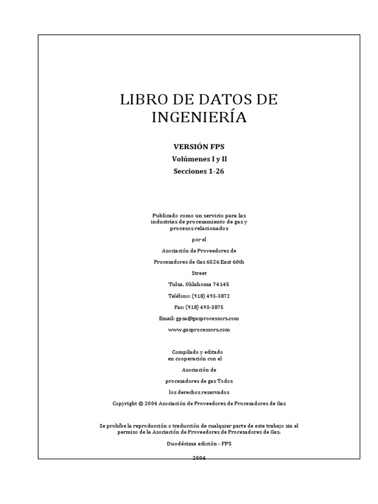 GPSA Engineering Data Book Gas Processi-1-100.en - Es | PDF | Derechos ...