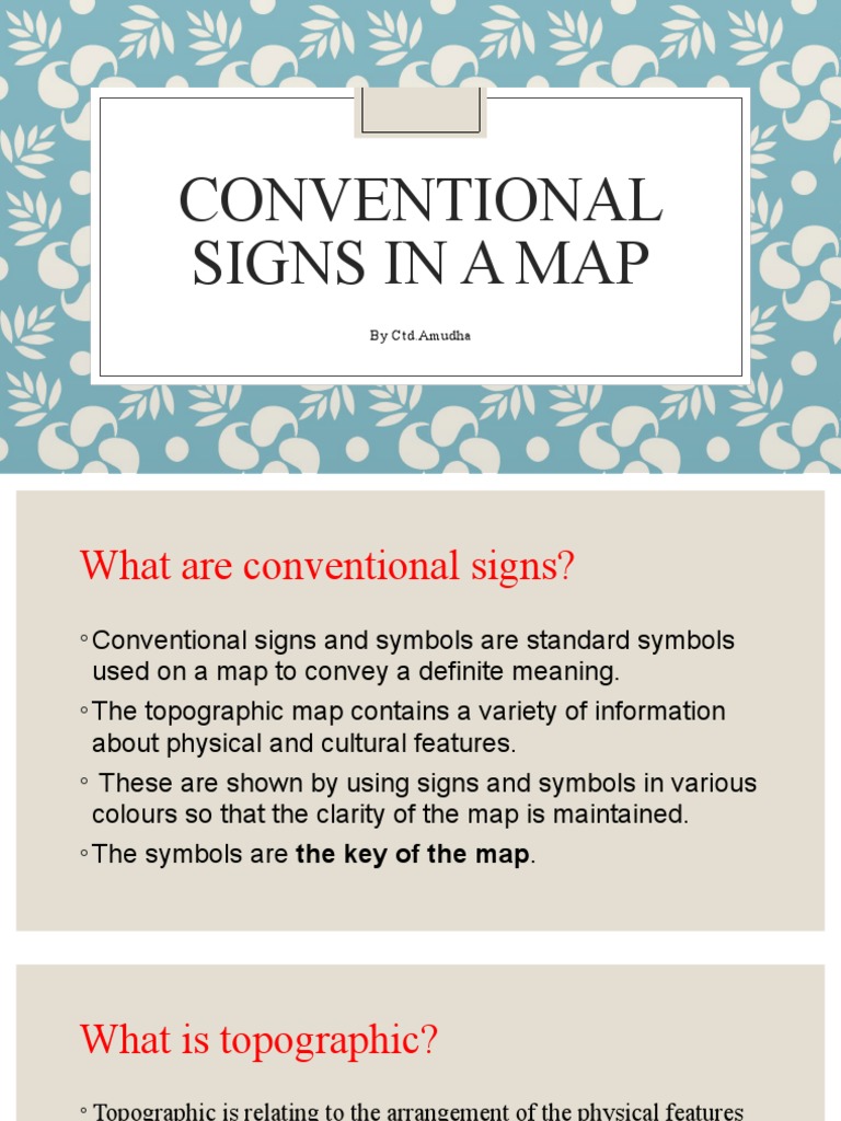Conventional Signs in A Map: by CTD - Amudha | PDF