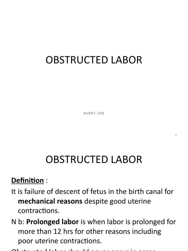 Obstructed Labor | PDF | Childbirth | Uterus