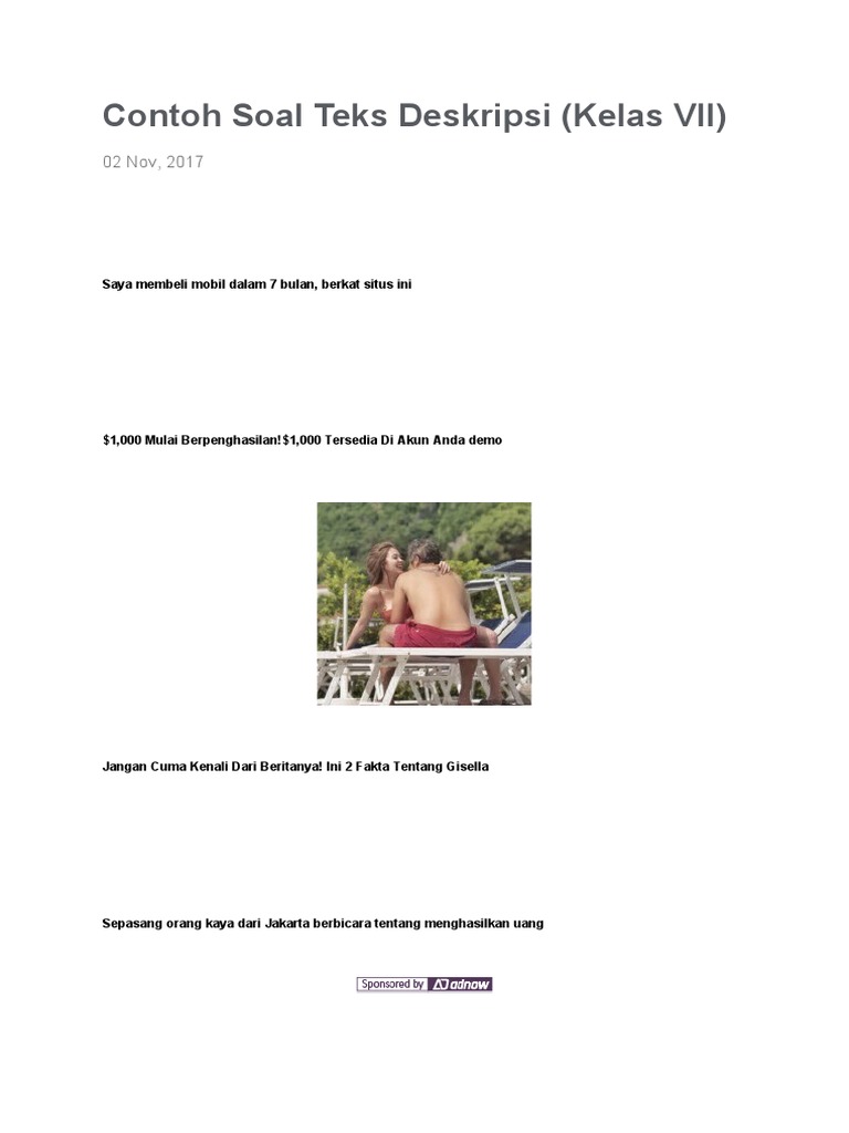 Soal Teks Deskripsi Kelas 7 | PDF | Seni & Disiplin Bahasa | Kajian ...