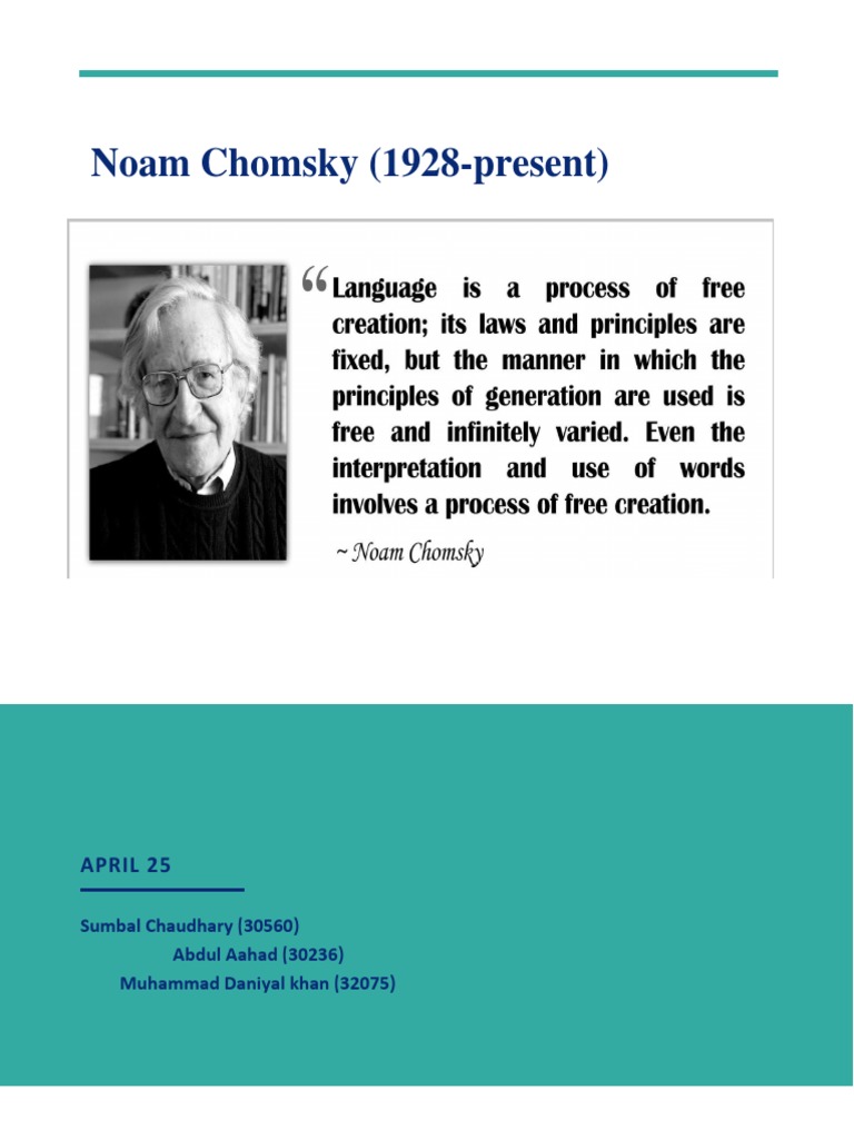 Noam Chomsky Pdf Noam Chomsky Language Acquisition