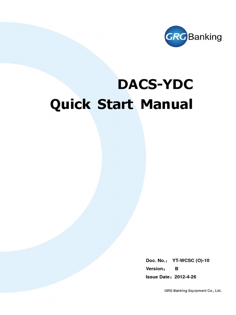 YDC Quick Start Manual | PDF | Automated Teller Machine | Computer Network