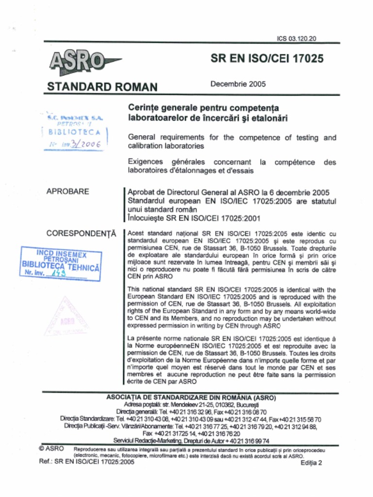 SR en Iso 17025 - 2005 | PDF