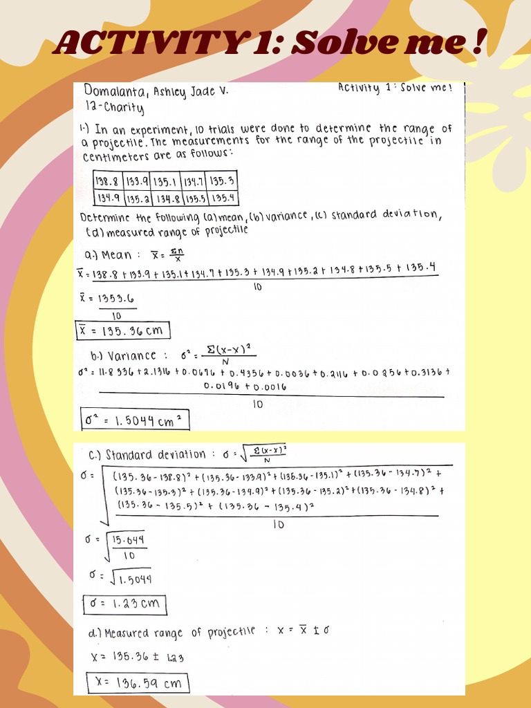 Activity 1 Solve Me ! | PDF