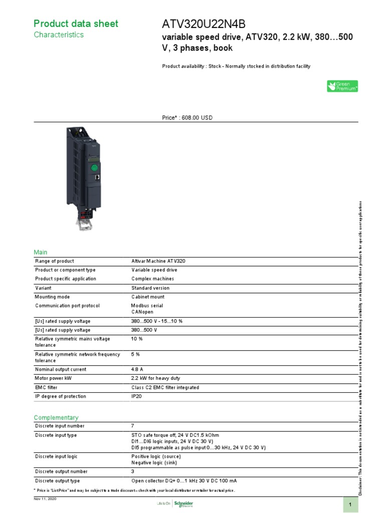 Altivar 320 Variable Frequency Drive | PDF | Relay | Electric Motor
