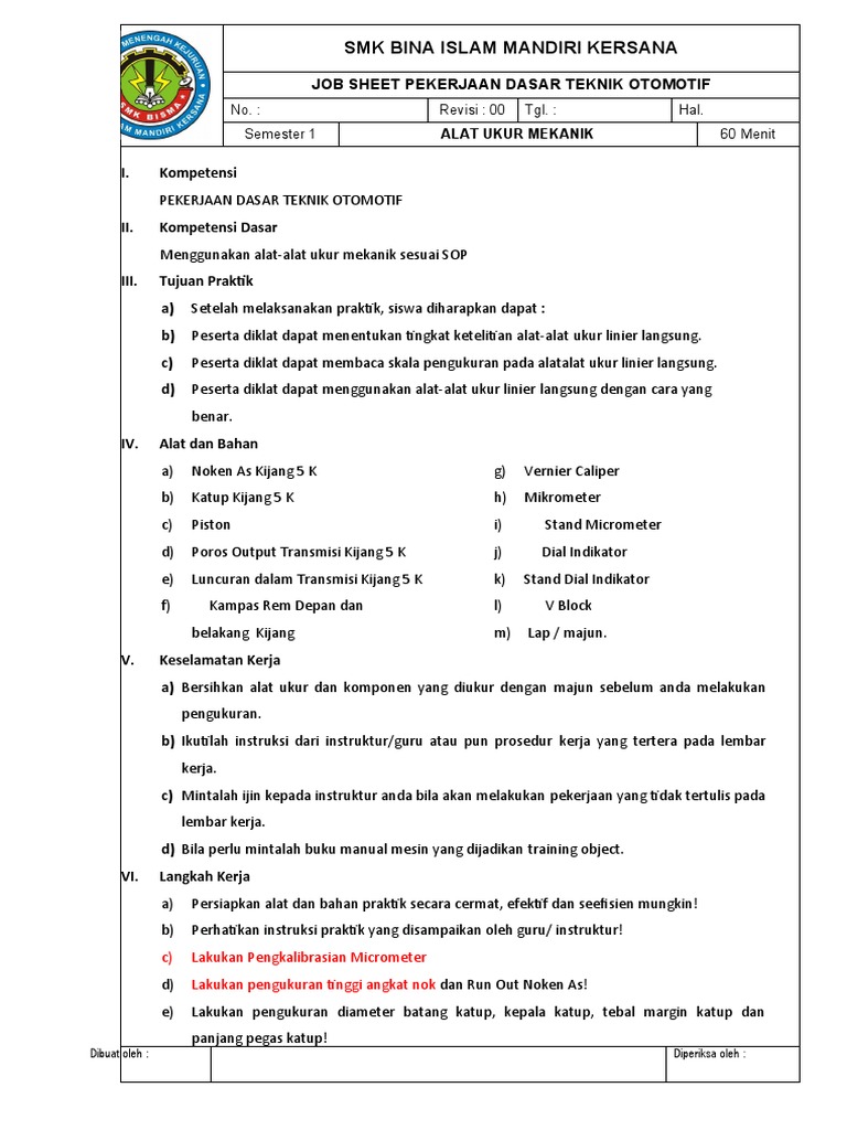 Job Sheet Alat Ukur | PDF