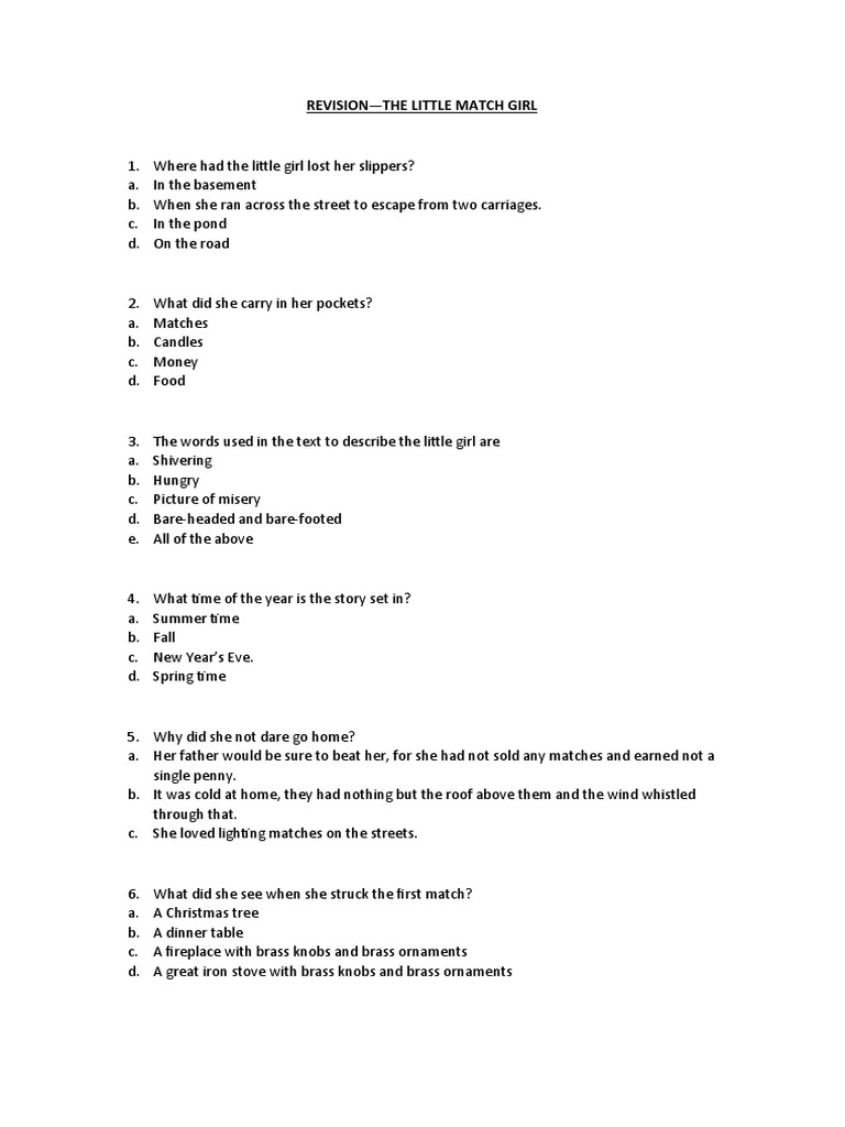 The Little Match Girl | PDF