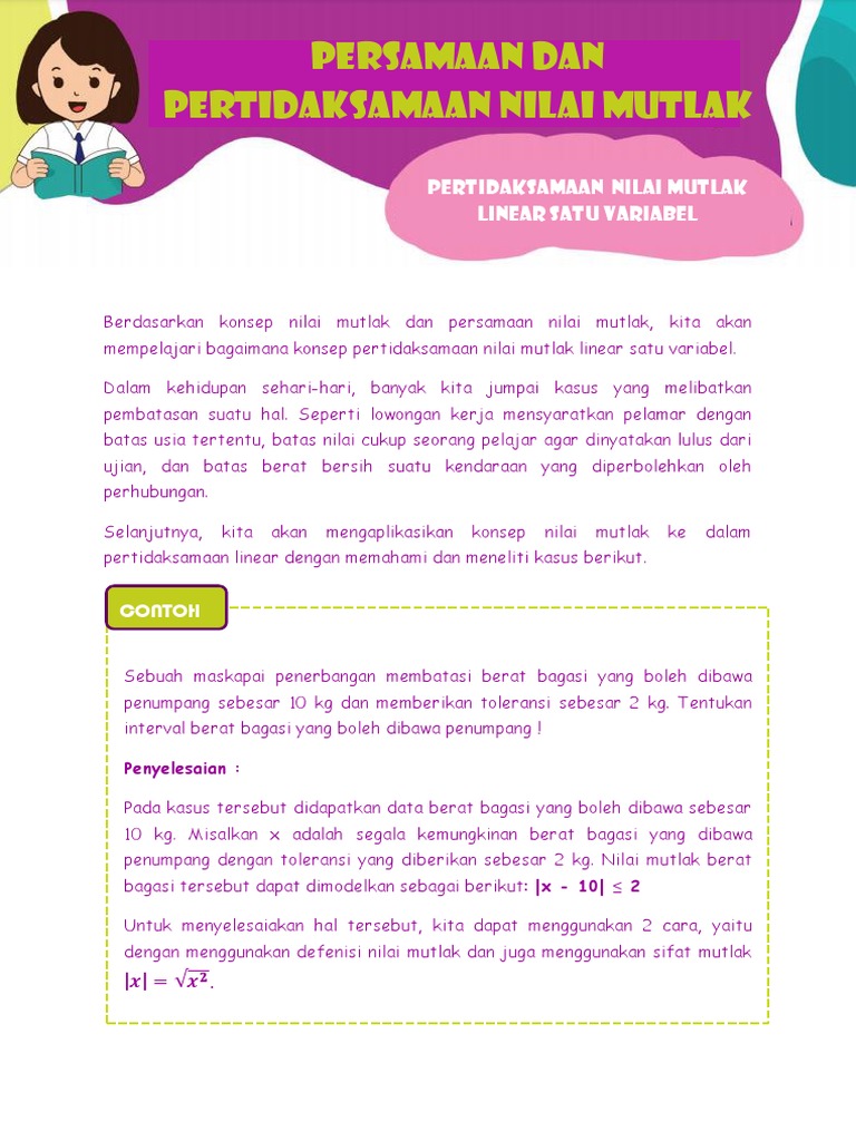 Pertidaksamaan Nilai Mutlak | PDF | Sains & Matematika