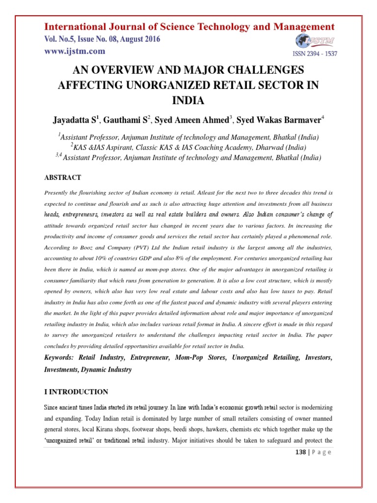 Organized and Unorganized Retail | PDF | Retail | Convenience Store
