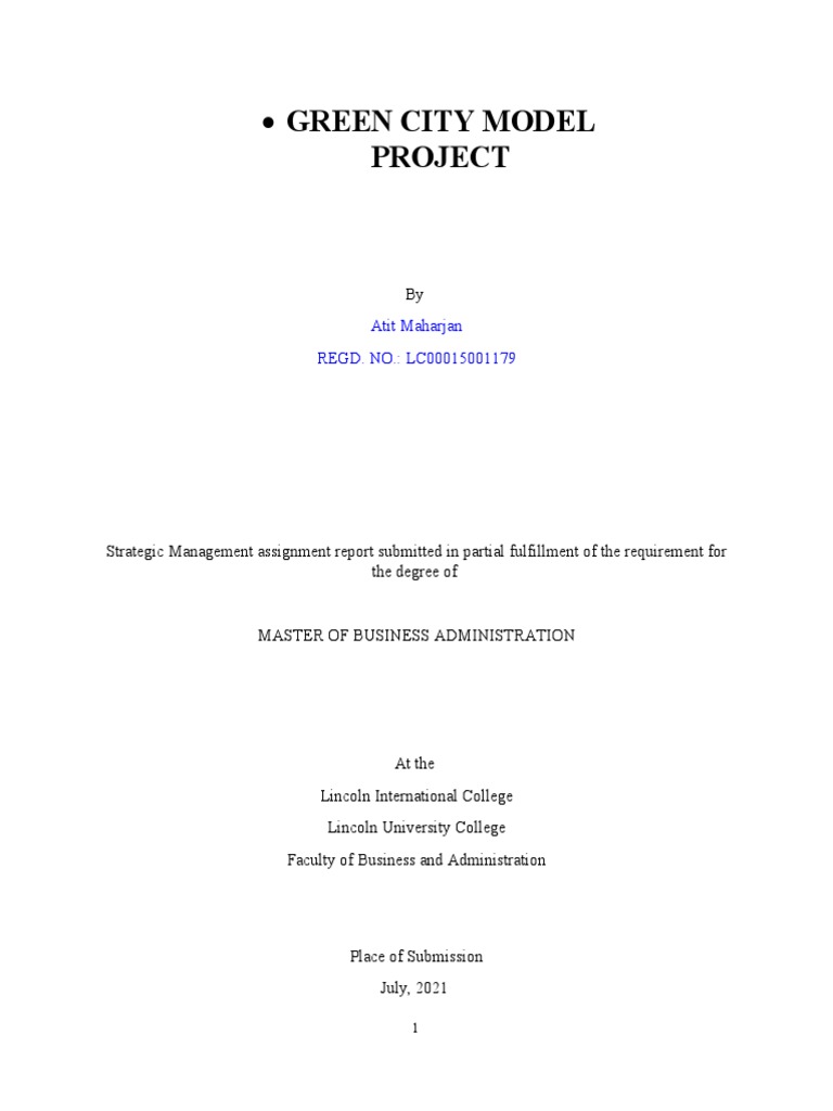 Green City Project | PDF | Sustainable City | Corporate Social ...
