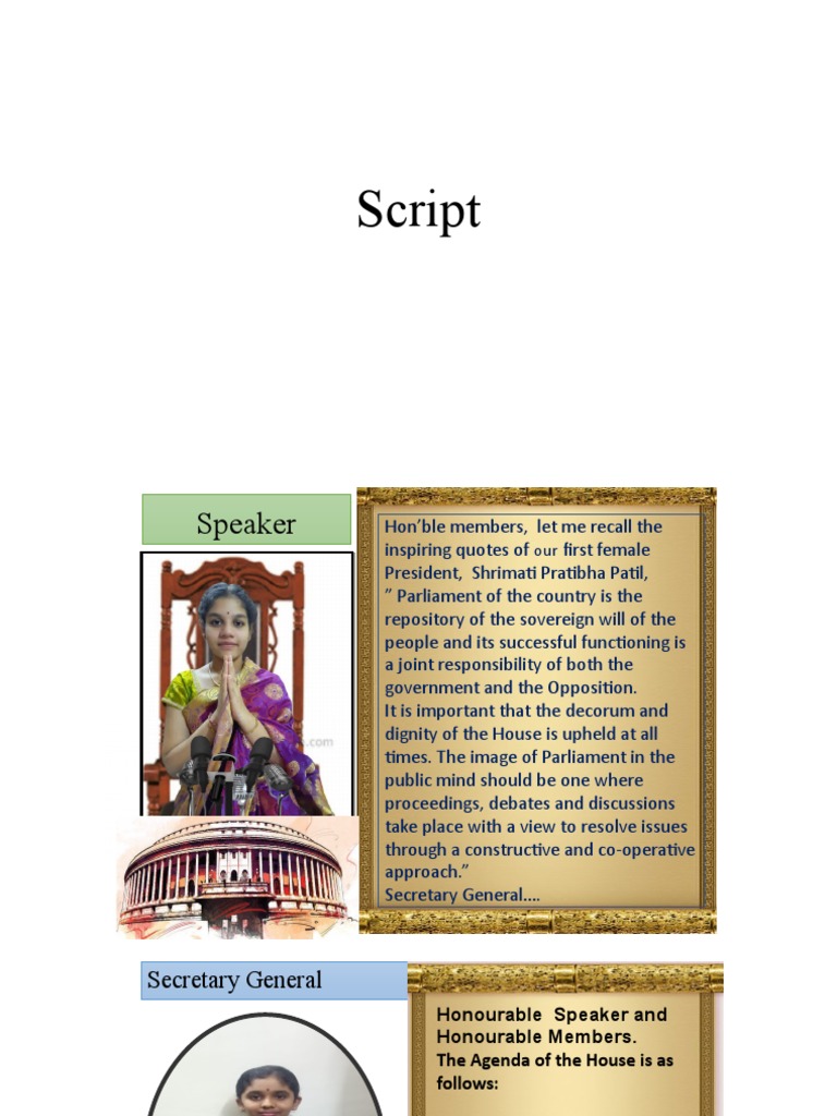 Script - Mock Parliament | PDF | Petroleum | Employment