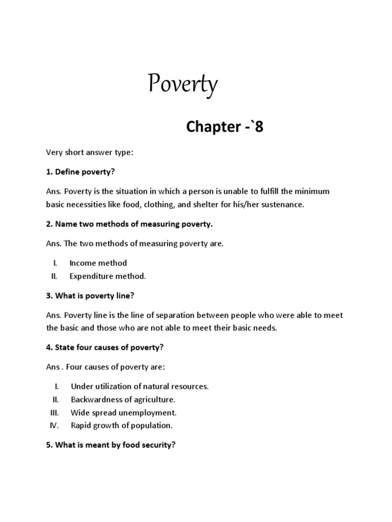 Lesson 8 Poverty | PDF | Poverty | Poverty & Homelessness