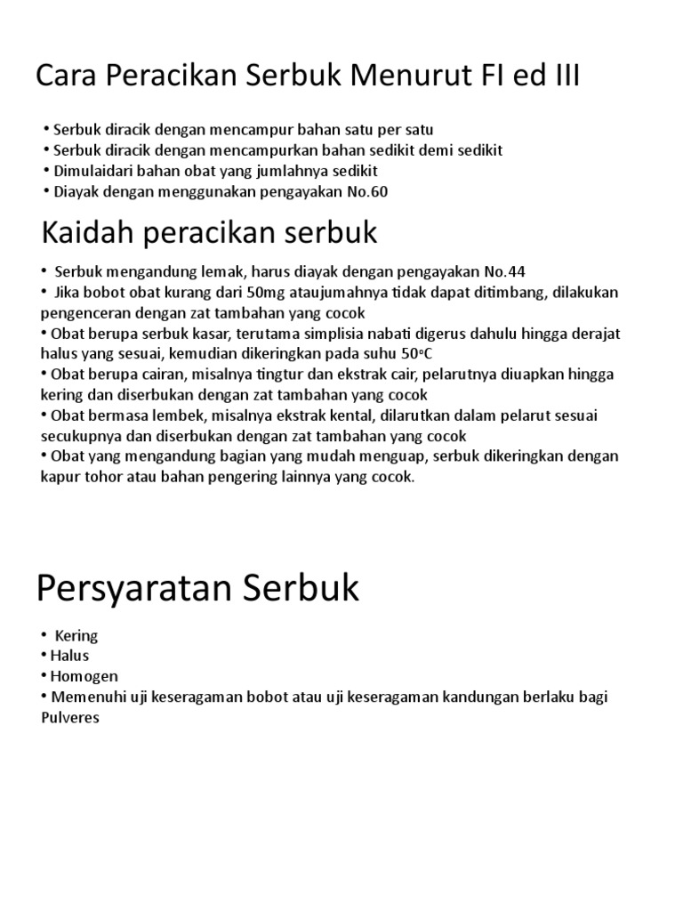 Jenis, Contoh Pulvis | PDF