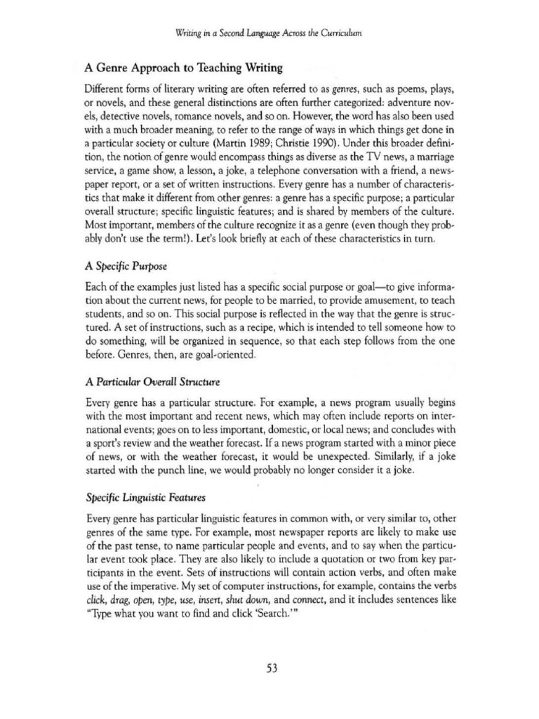 A Genre Approach To Writing From Gibbons 2002 | PDF