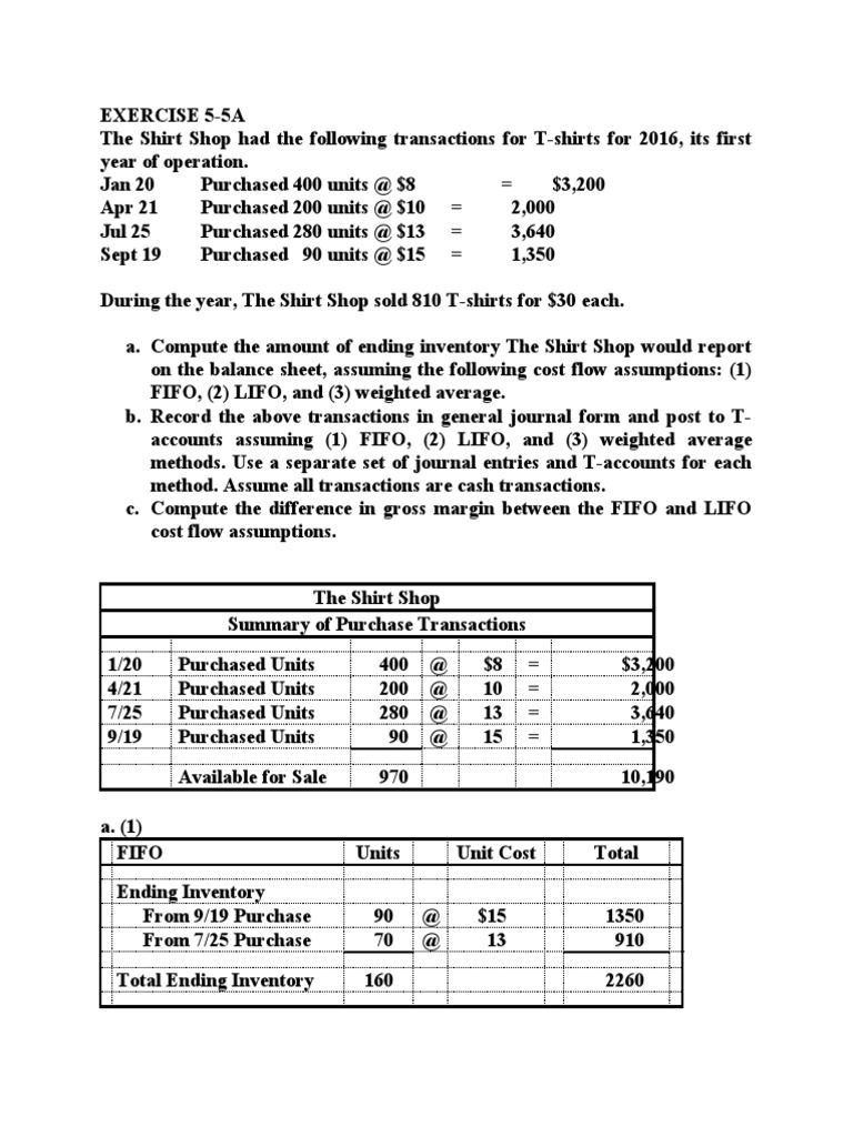 Question & Answer 28072015 Inventory | PDF | Cost Of Goods Sold | Inventory