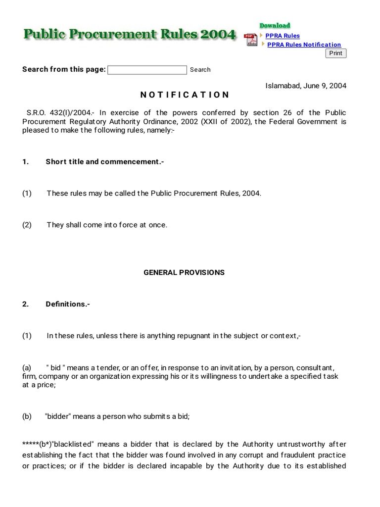 Ppra Rules | PDF | Procurement | Business