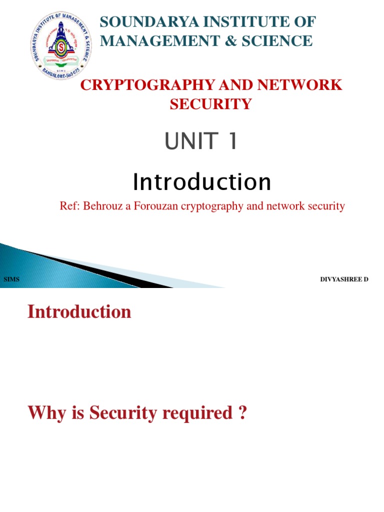 Unit-01 Introduction To Cryptography | PDF | Cryptography | Public Key ...