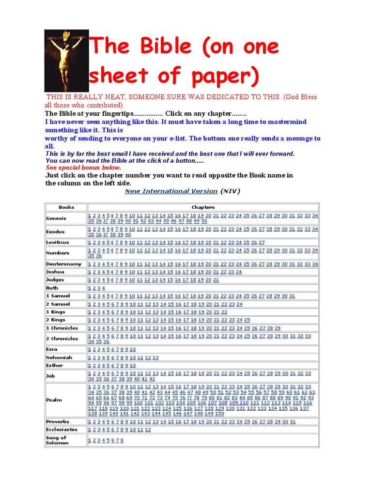 The Bible on One Page: Quick Access | PDF