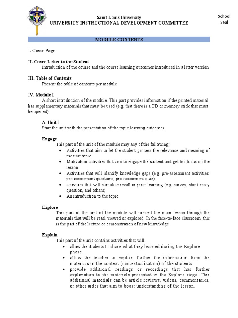 Template Module | PDF | Learning | Educational Assessment