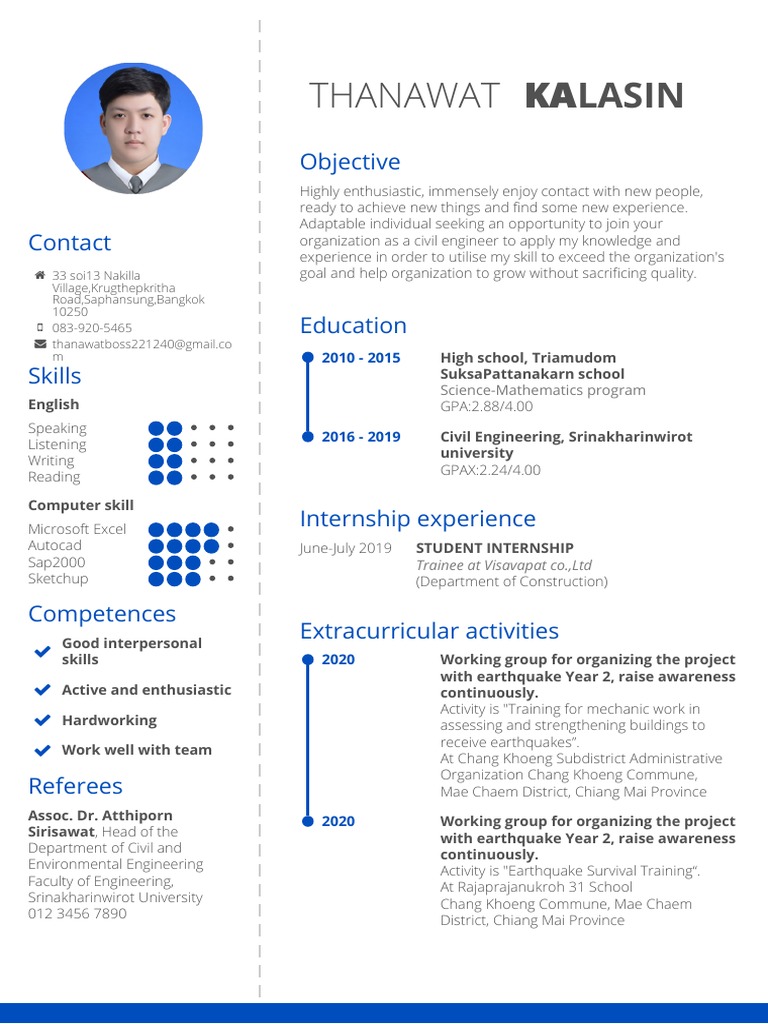 Resume Thanawat Eng | PDF | Behavior Modification | Cognition