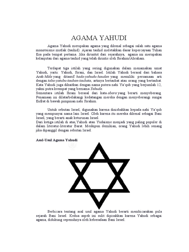 Sejarah dan Ajaran Agama Yahudi | PDF | Ilmu Sosial