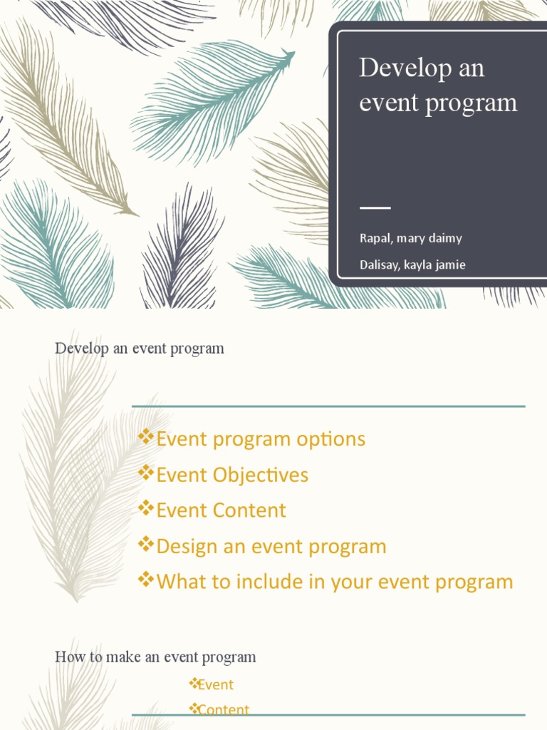 3 Develop An Event Program Rapal Dalisay | PDF