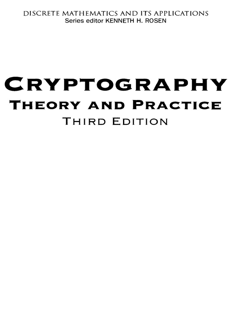 Cryptography Theory and Practice | PDF