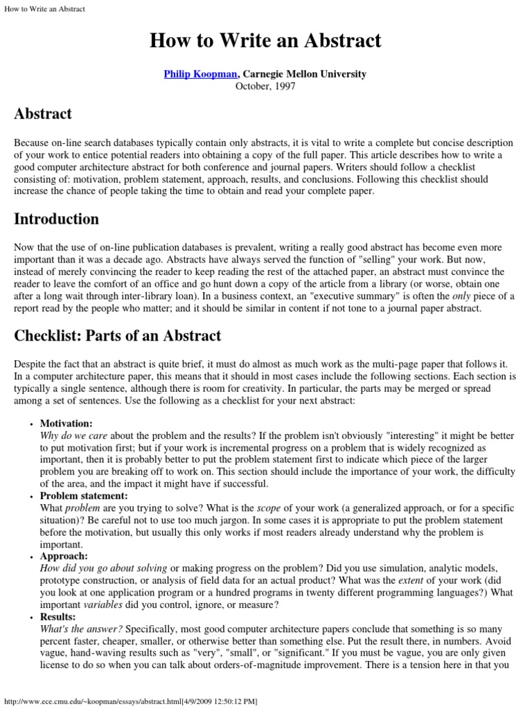 How To Write An Abstract | PDF