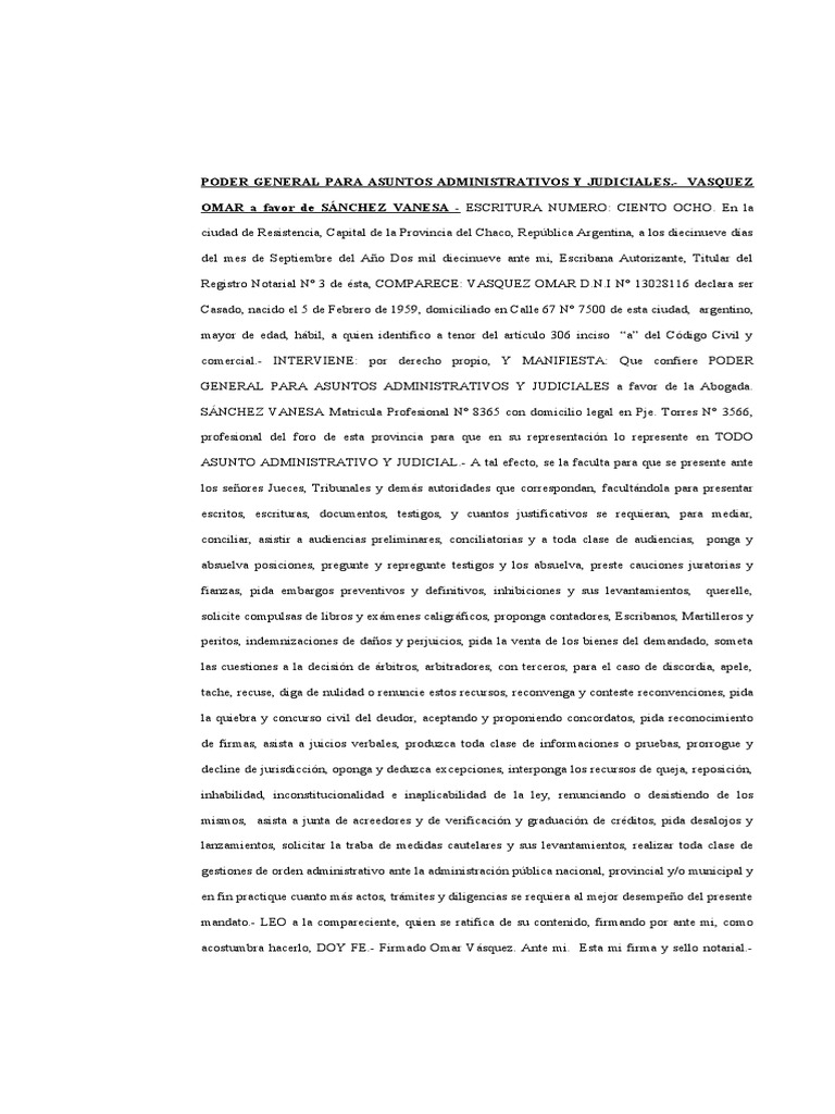 Modelo - Poder General | PDF | Gobierno | Ley común