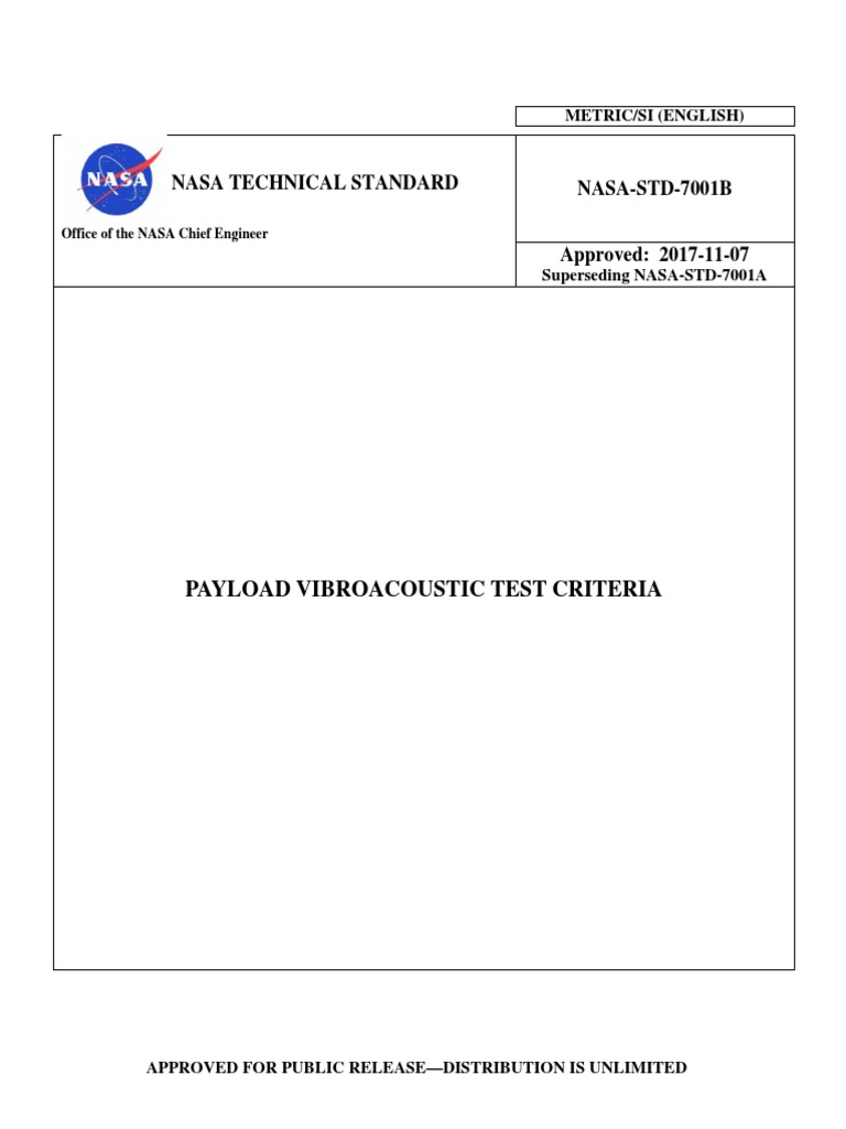 Nasa Technical Standard: Payload Vibroacoustic Test Criteria | PDF ...