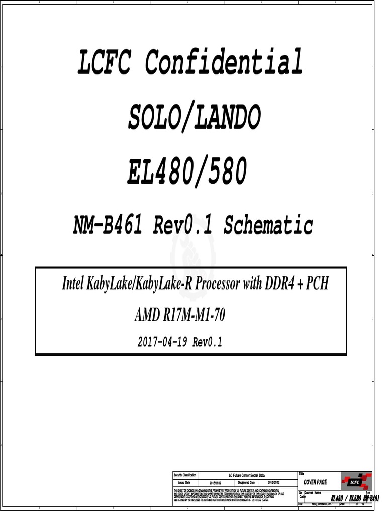 Lenovo Thinkpad l480 l580 LCFC El480 El580 Nm-b461 (Solo Lando) r0.1 ...