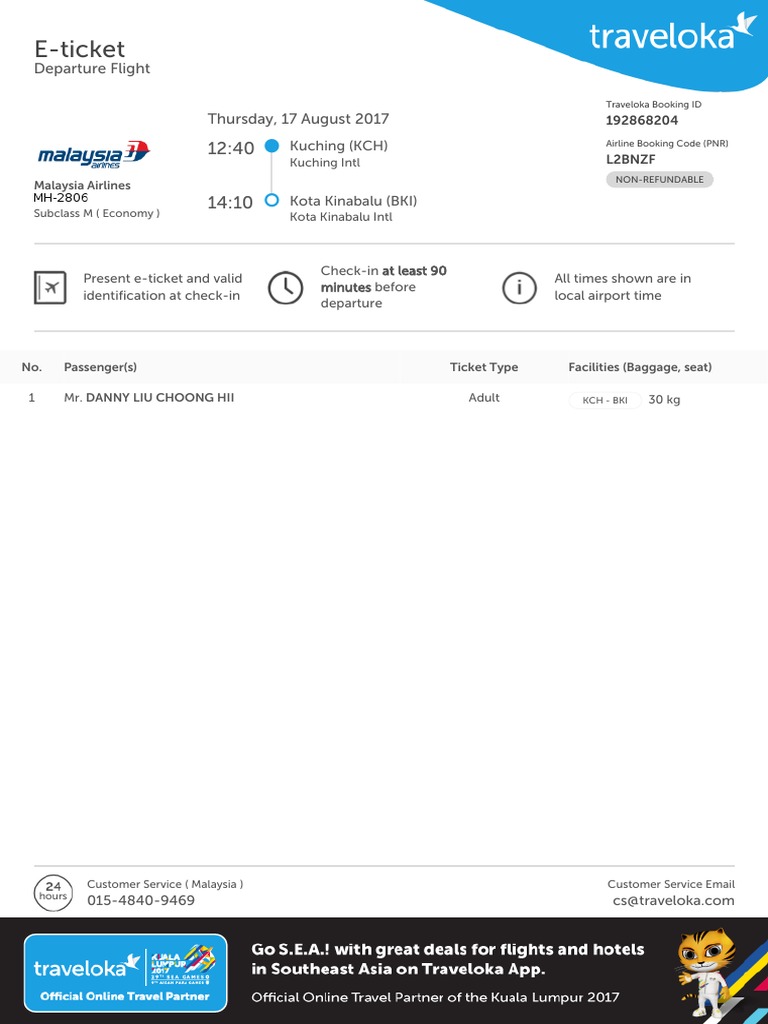 Danny Liu Choong Hii KCH l2bnzf Bki Flight - Originating | PDF | Service Industries | Transport ...