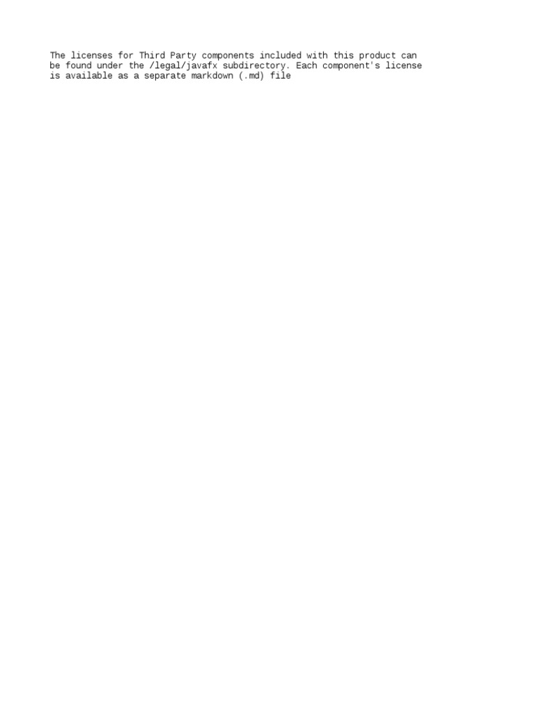 Third Party Component Licenses Included with JavaFX Product | PDF