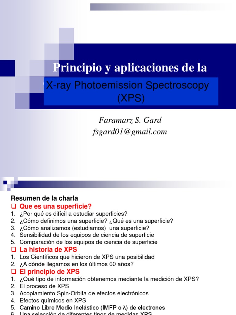 Lecture - Principle of (XPS) | PDF | Electrón | Efecto fotoeléctrico