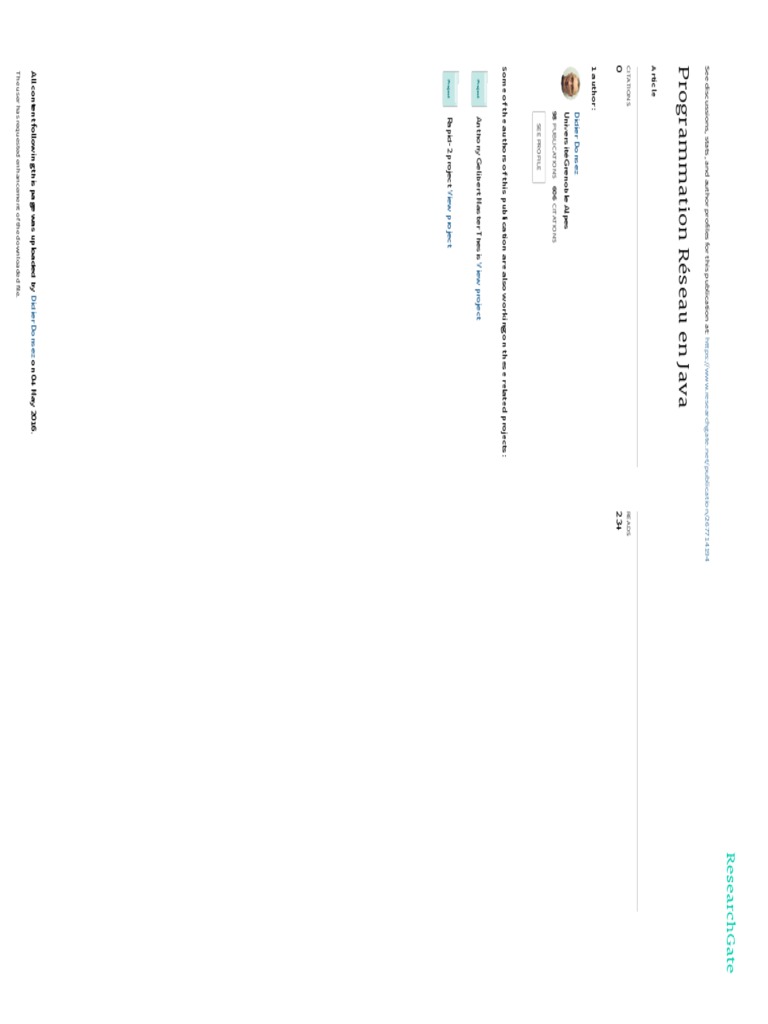 Programmation Reseau en Java | PDF | Network Socket | Internet Architecture