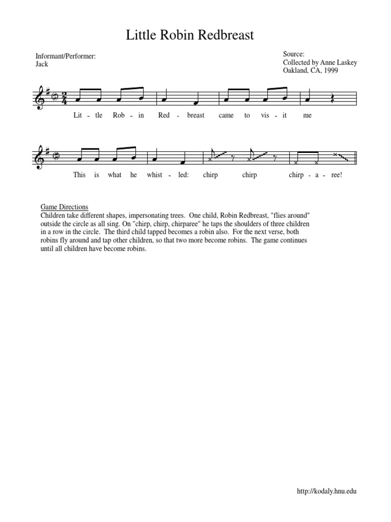 Little Robin Red Breast | PDF