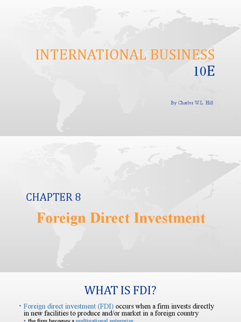 INB 301 - Chapter 8 - Foreign Direct Investment | PDF | Foreign Direct ...