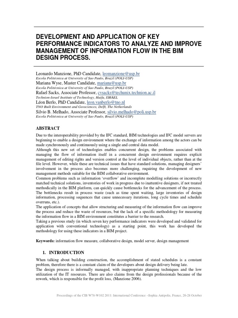 BIM Management: Key Performance Indicators | PDF | Building Information ...