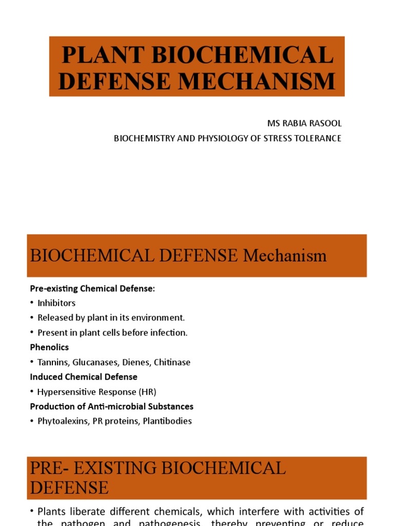 Plant Biochemical Defense Mechanism | PDF | Pathogen | Metabolic Pathway