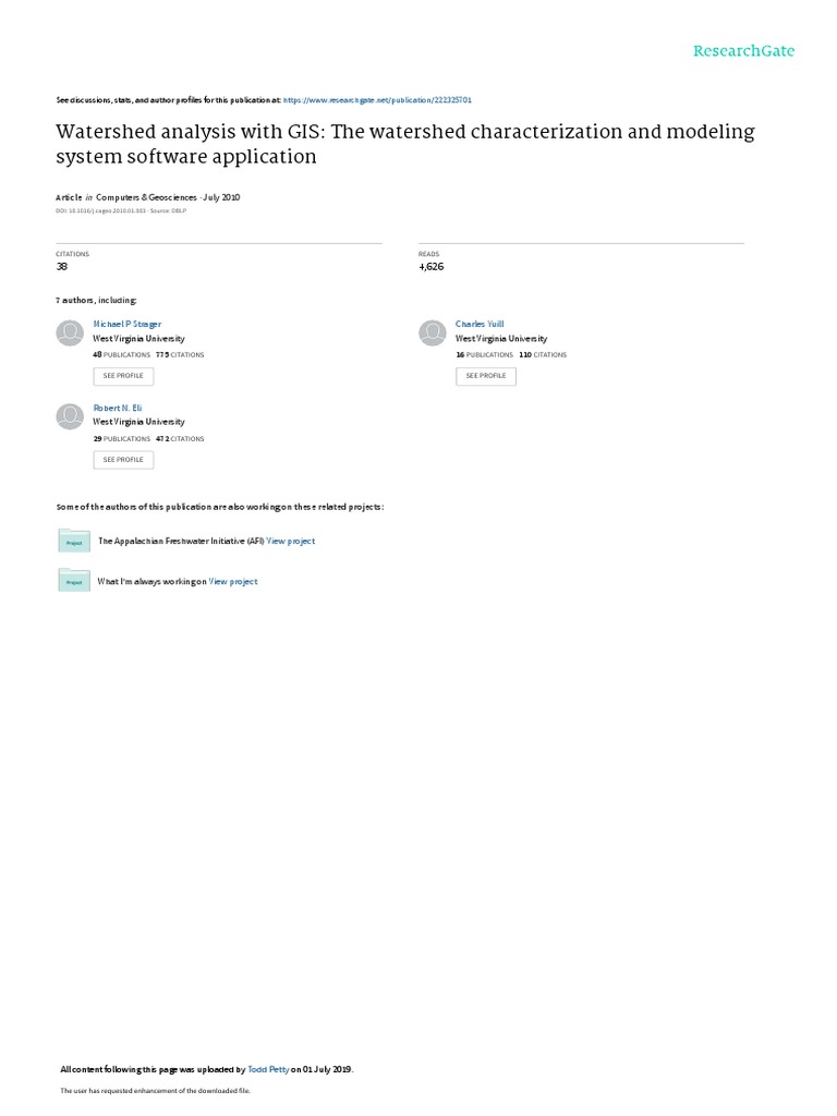 Watershed Analysis With GIS: The Watershed Characterization and ...