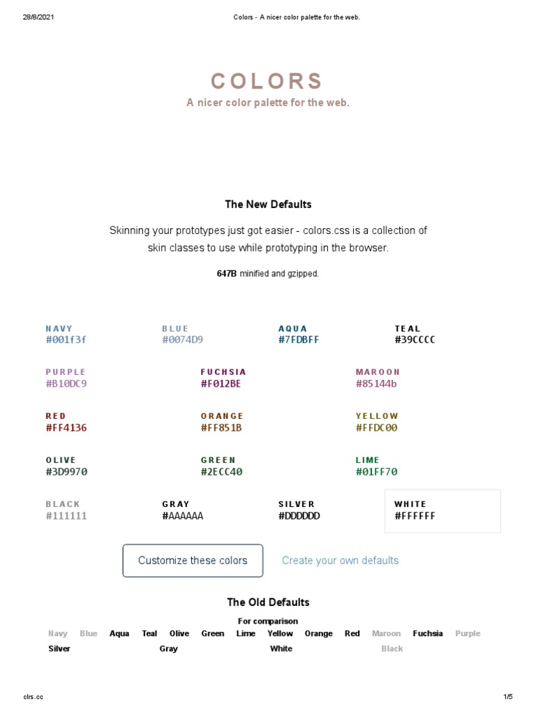Colors - A Nicer Color Palette For The Web | PDF | Adobe Illustrator ...