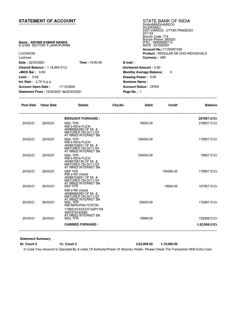 Bank statement transactions | PDF | Payments | Financial Services