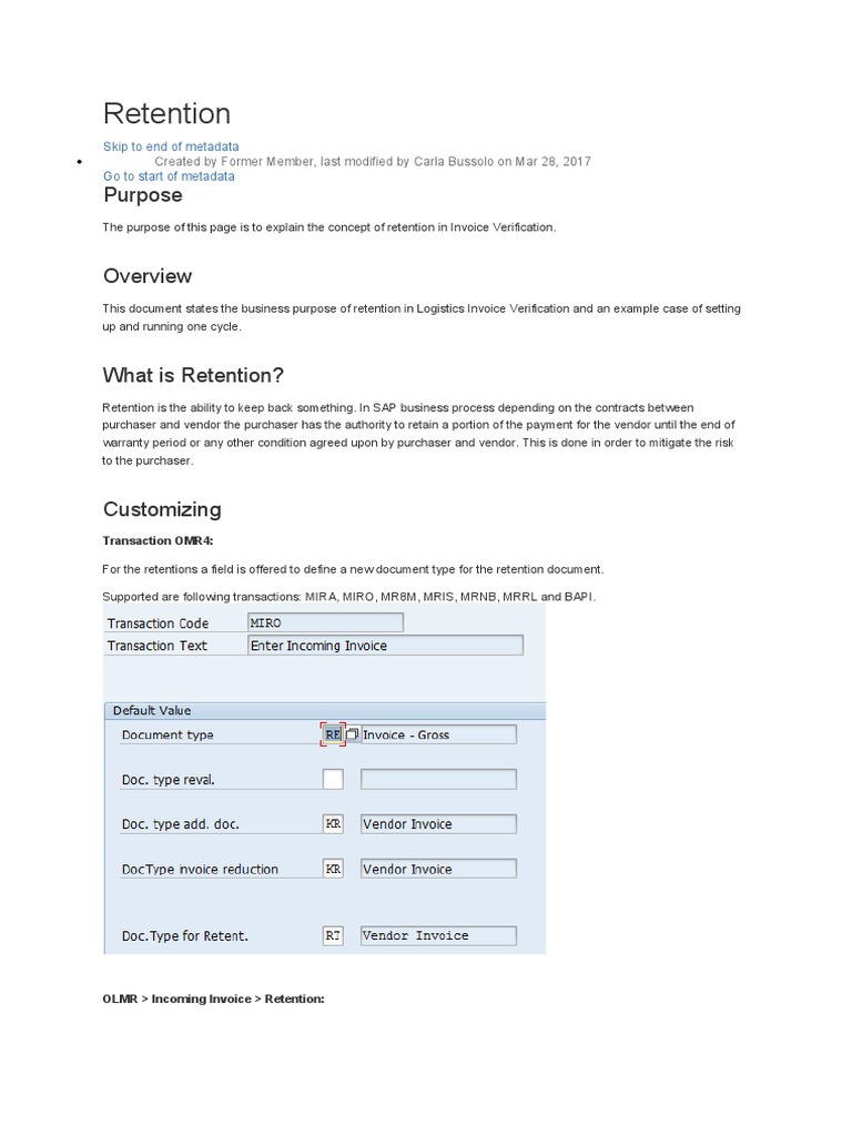 Retention | PDF | Invoice | Information Technology Management