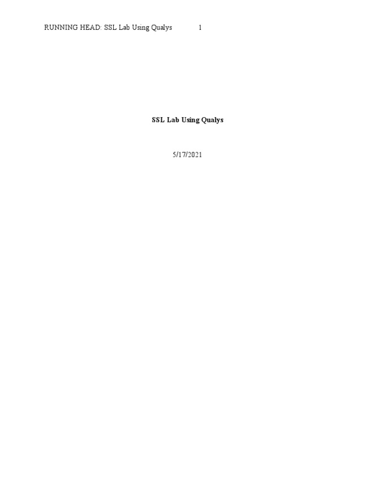 RUNNING HEAD: SSL Lab Using Qualys 1 | PDF | Transport Layer Security ...