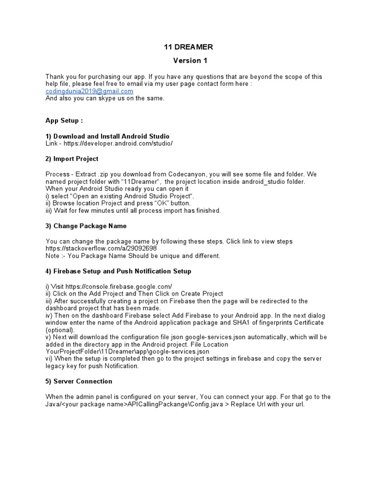 11 Dreamer: App Setup: 1) Download and Install Android Studio | PDF | Computer File | Android ...