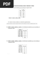 Ejercicios Media, Mediana y Modoa | PDF | Mediana