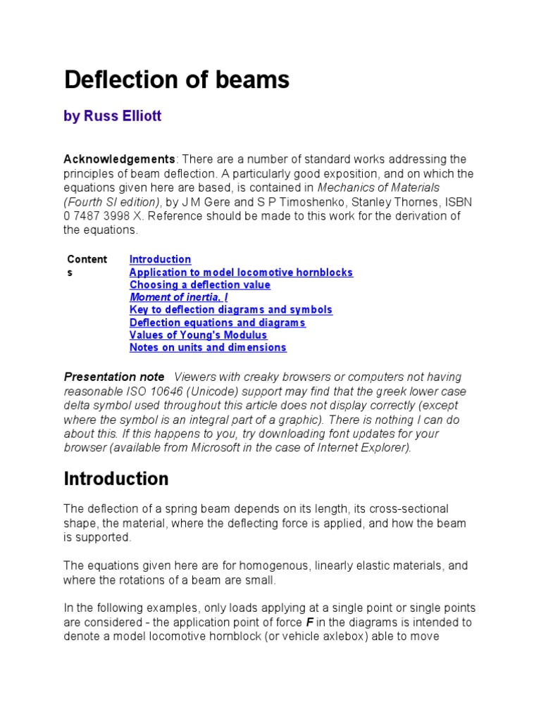 Deflection of Beams | PDF | Beam (Structure) | Internet Explorer